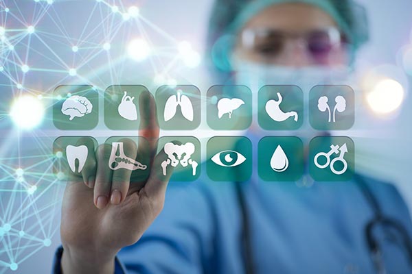 Blue button in patient data management